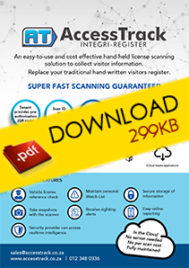 Hand-held license scanning solutionAccessTrack - 24/7 Security Services